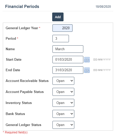 Financial Periods | Sri Software