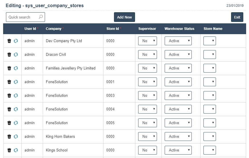 User Stores | SRI Software