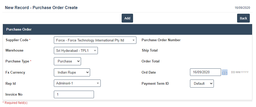 List Of Orders | Sri Software
