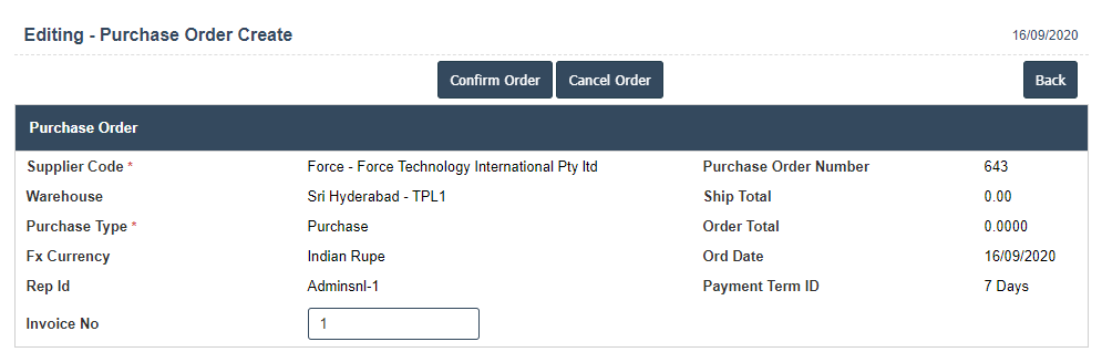 List Of Orders | Sri Software