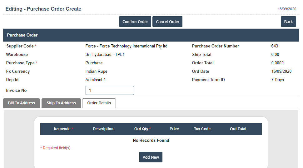 List Of Orders | Sri Software